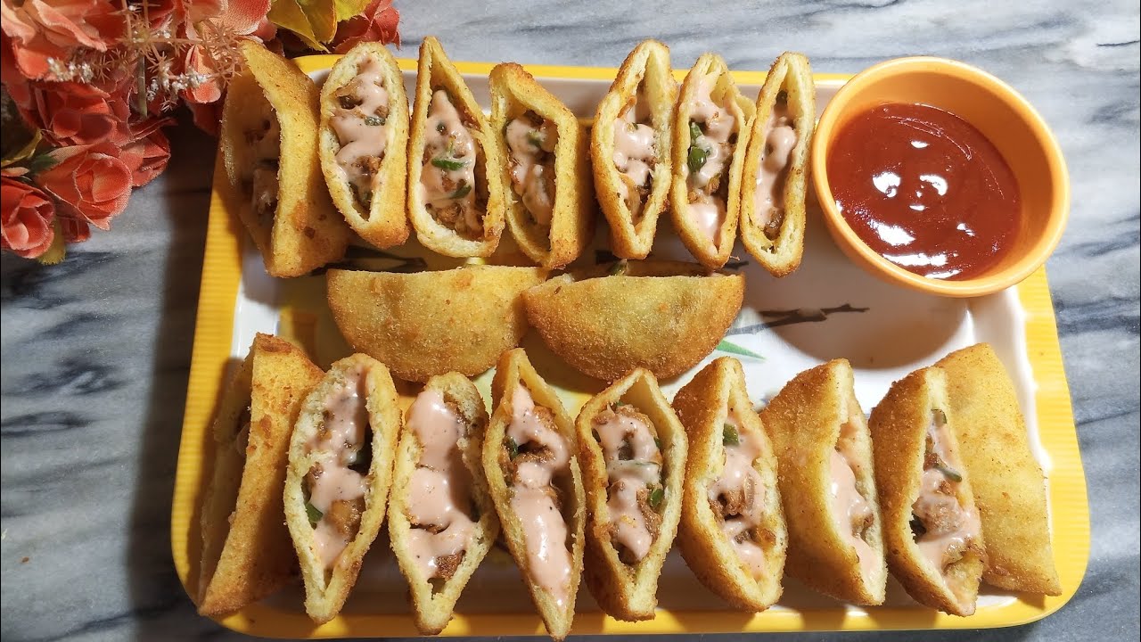 Very tasty chicken bread pockets with special sauce🤤.kids favorite ...