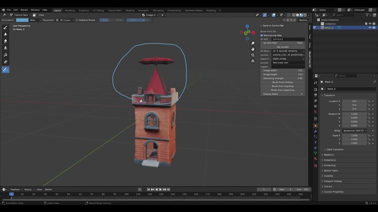 Texturing building model using a Stable Diffusion inpainting - YouTube