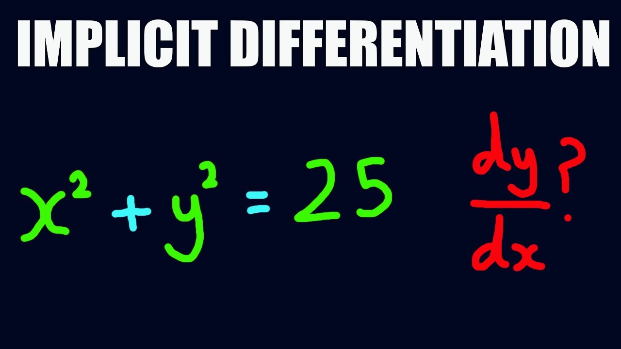Implicit Differentiation (Calculus) - YouTube