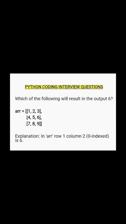 Python Coding Interview Questions Python Array Youtube 