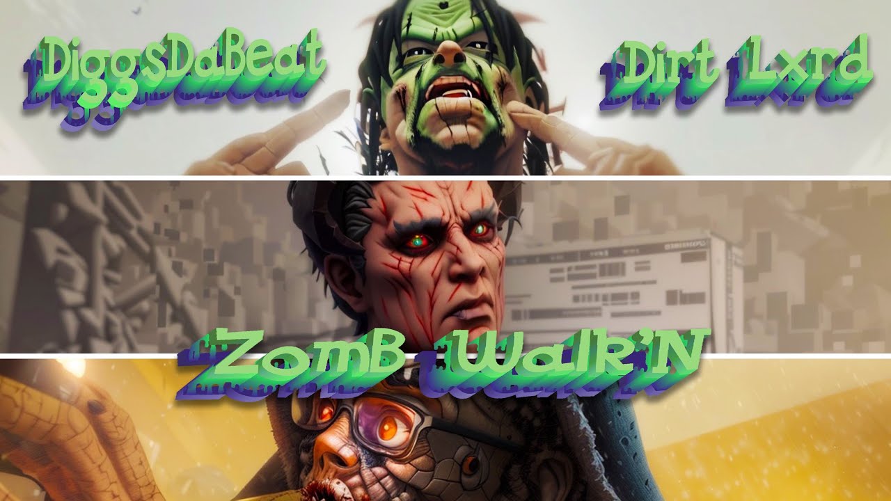 DiggsDaBeat - ZomB Walk'N Ft. Dirt Lxrd ( Official Music Video ) #ai # ...
