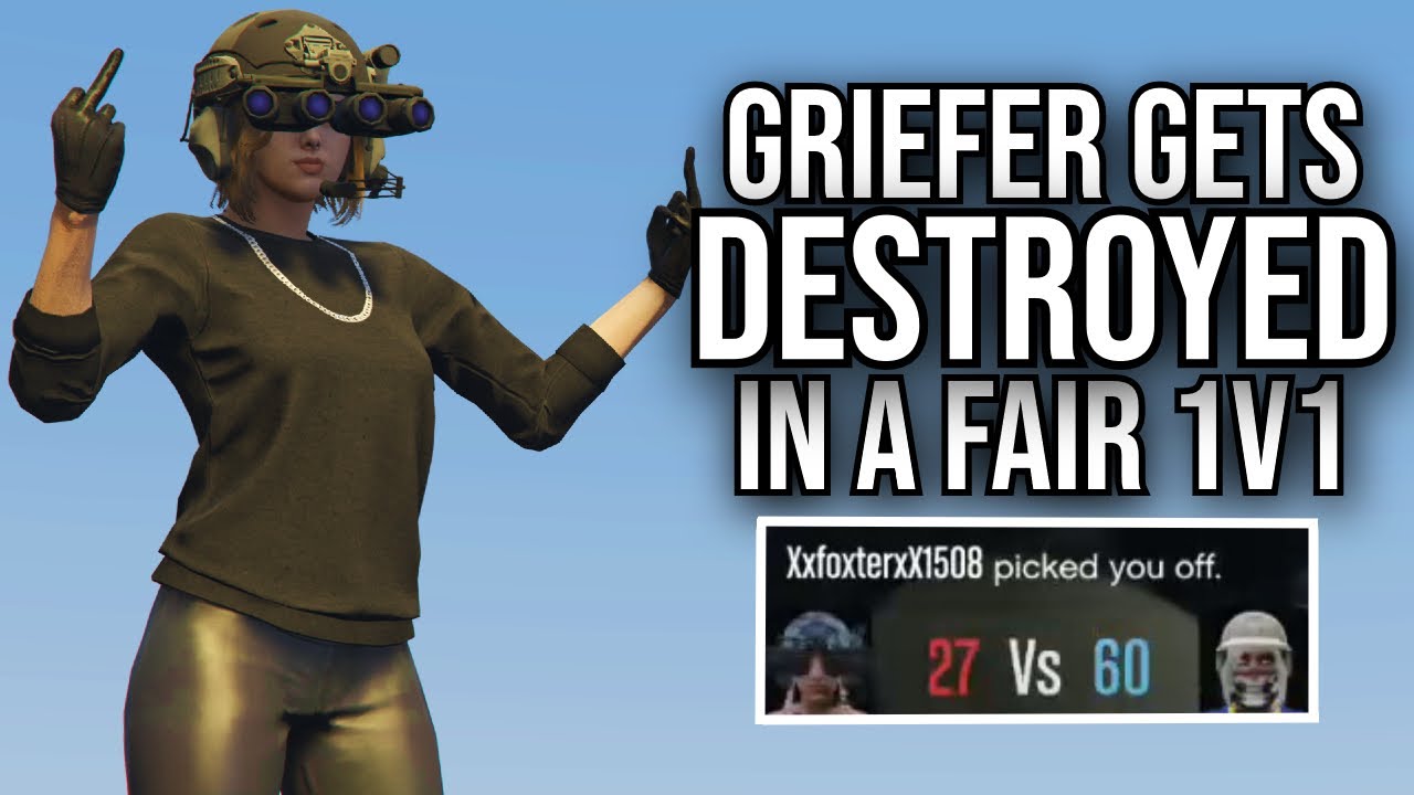 Griefer Gets DESTROYED In A Fair Airport 1v1! | GTA Online - YouTube