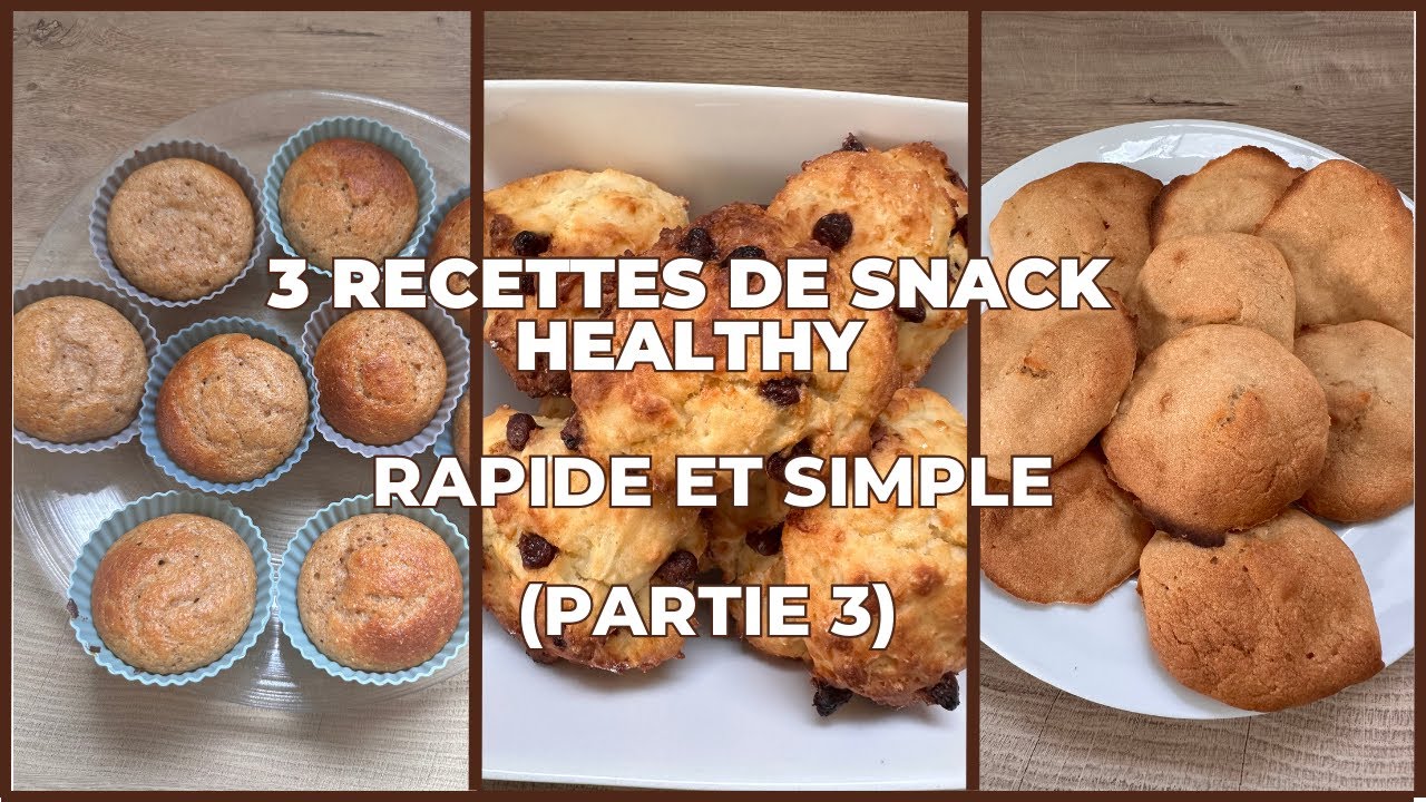 🍪 3 IDÉES DE SNACK HEALTHY SIMPLE ET DÉLICIEUX 🤤! #pertedepoids # ...