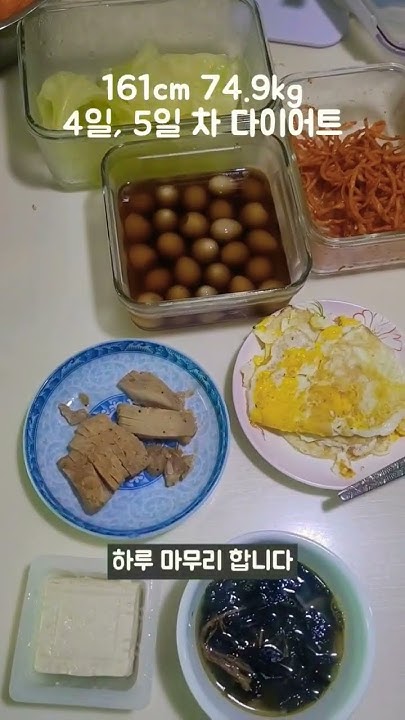161cm 74.9kg 4일, 5일차 #1일1식 #다이어트 - YouTube