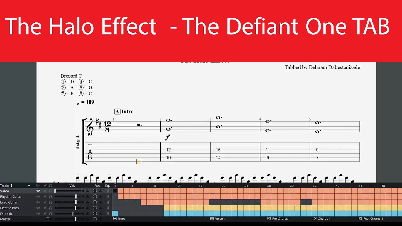 The Halo Effect - The Defiant One Full Guitar Tab(Drop C) - YouTube