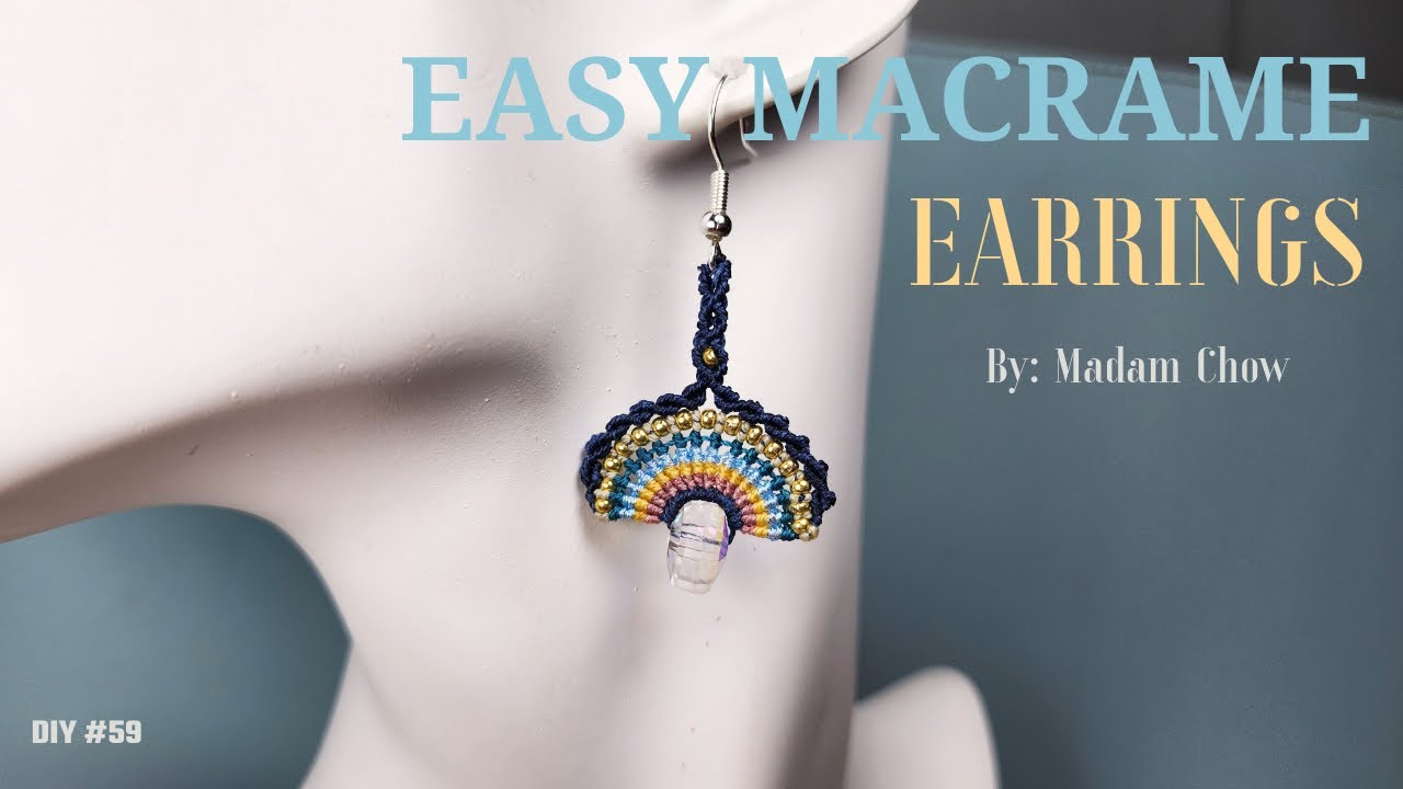 Macrame Tutorial / How To Make: Simple Colorful Earrings - YouTube