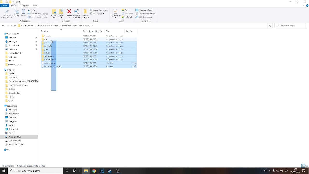 Cómo borrar la cache de FiveM |Gta V Roleplay - YouTube