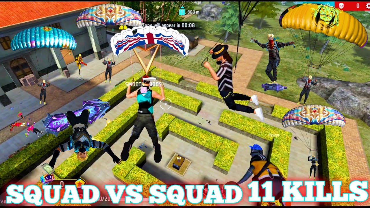 11 kills squad vs squad 💥 mi887 + UMP full gameplay 🔥free fire max ...