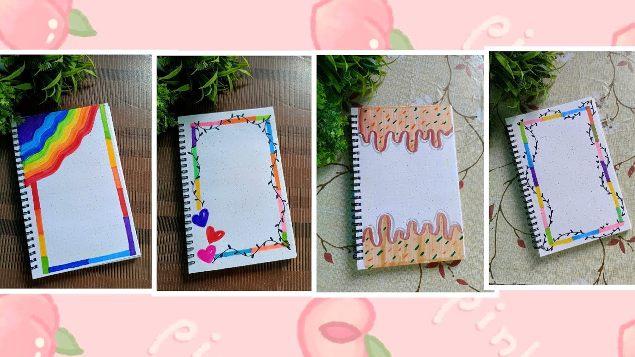 colourful border design for project / easy border design #borderdesigns ...