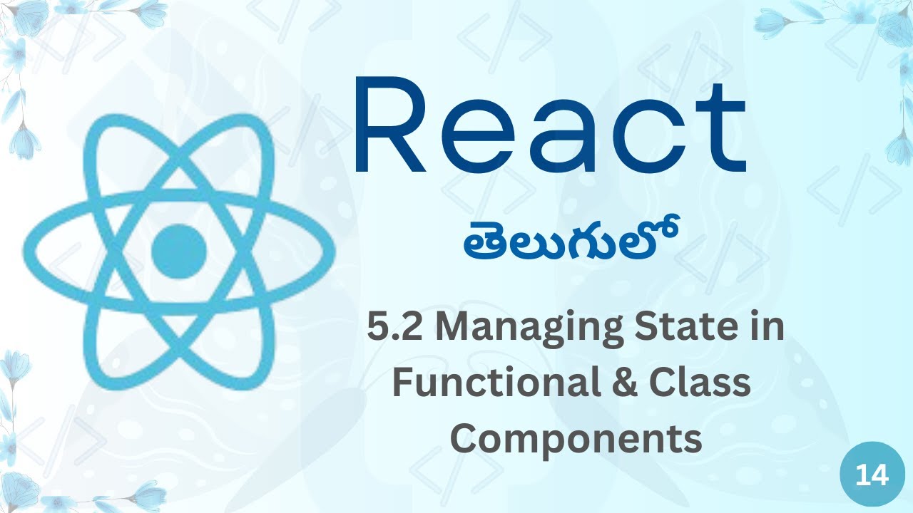 Managing State in Functional and Class Level Components in React | Telugu | TechZoom Media - YouTube