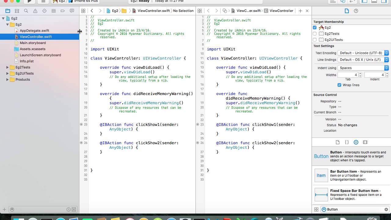 Tutorial 2 - How to use Tag of Button in iOS 9 with swift - YouTube