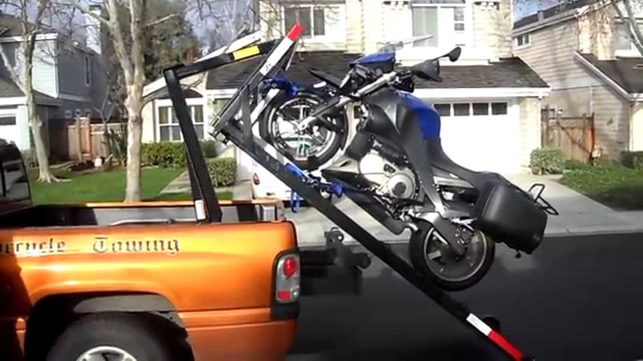 motorcycle towing - YouTube