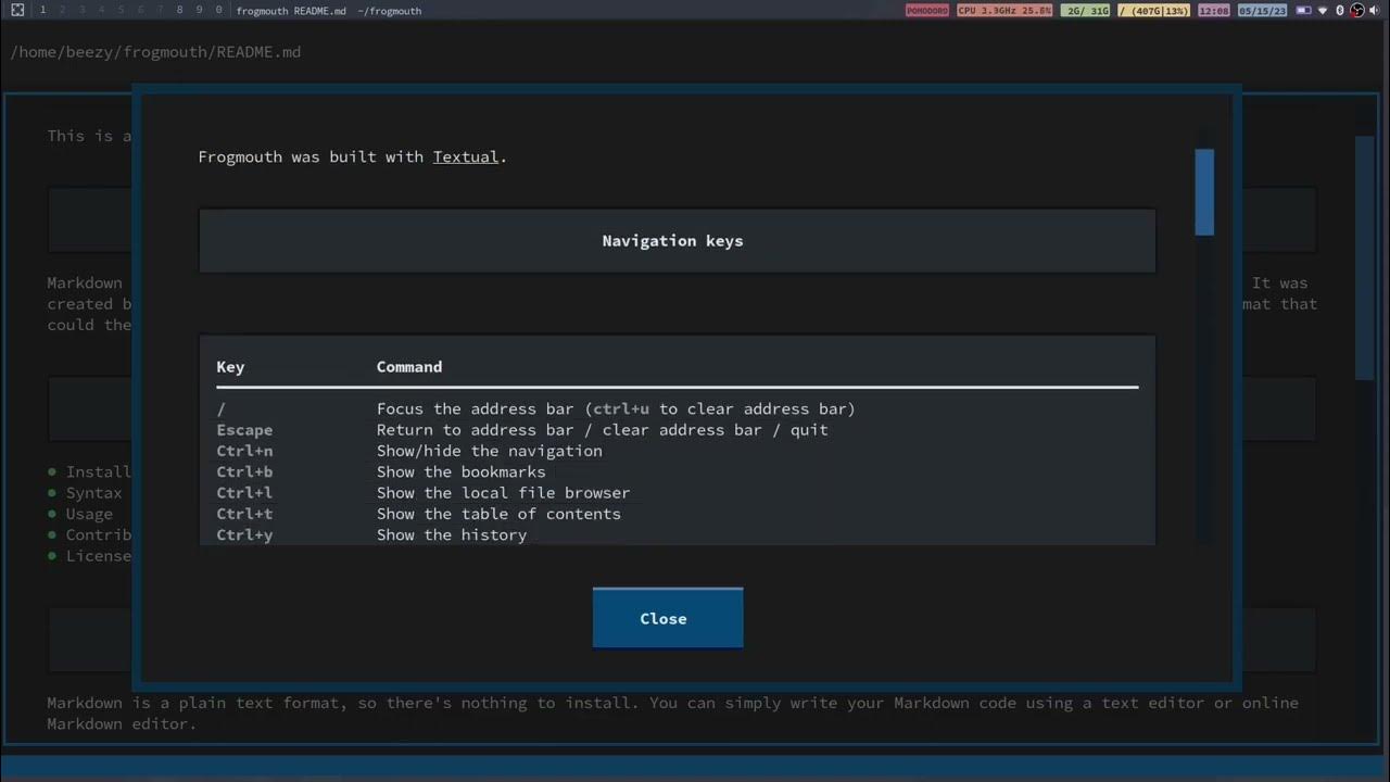 Frogmouth: A new MARKDOWN viewer for your TERMINAL - YouTube