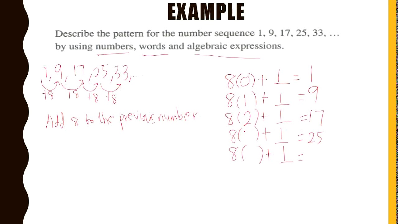 FORM 2 KSSM MATHEMATICS CHAPTER 1 PATTERNS AND SEQUENCES - YouTube