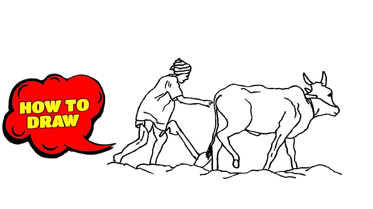 Agriculture drawing images (How to Draw) step by step Village drawing ...
