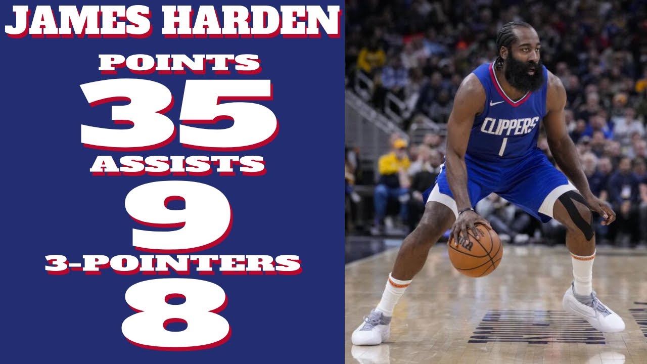 James Harden 35 Points, 8 Threes vs Indiana Pacers | December 18, 2023 ...