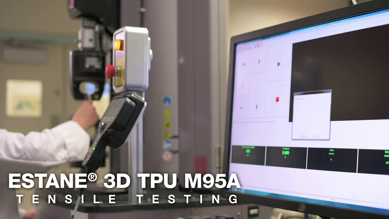 Tensile Strength of ESTANE® 3D TPU M95A - YouTube