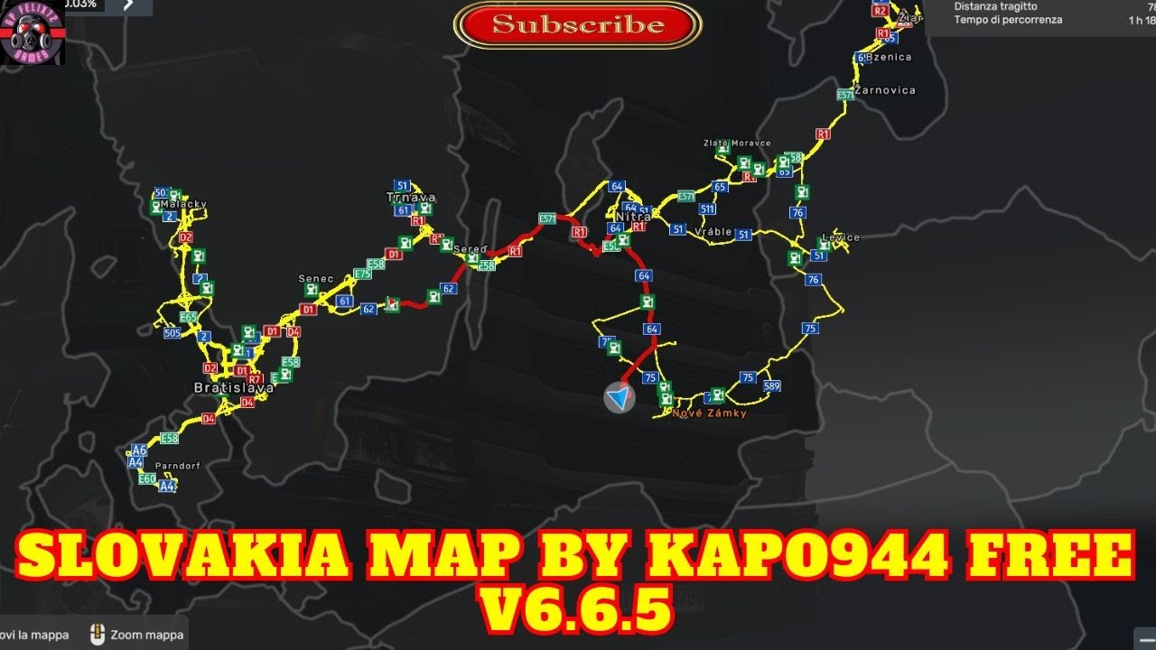 ETS2 1.50 SLOVAKIA MAP ( BY KAPO944 FREE V6.6.5 ) - YouTube
