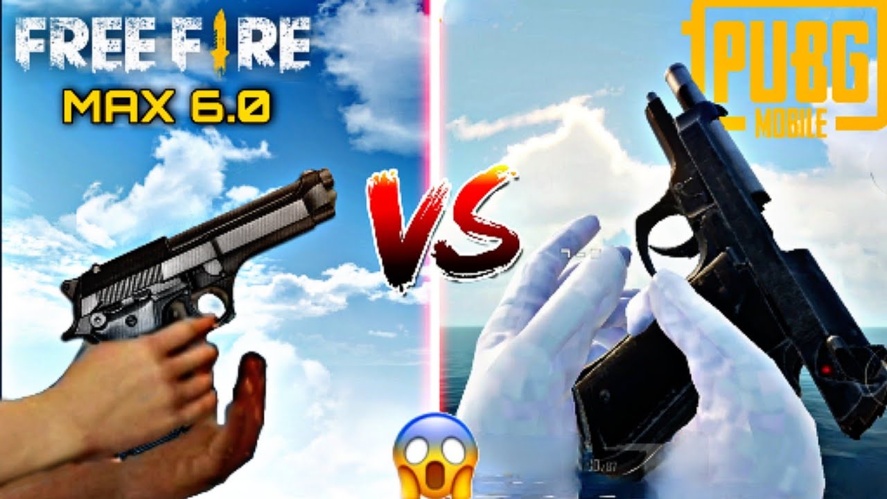 FREE FIRE MAX 6.0 VS PUBG MOBILE 😱😱 ALL GUN COMPARISON PART -1 - YouTube
