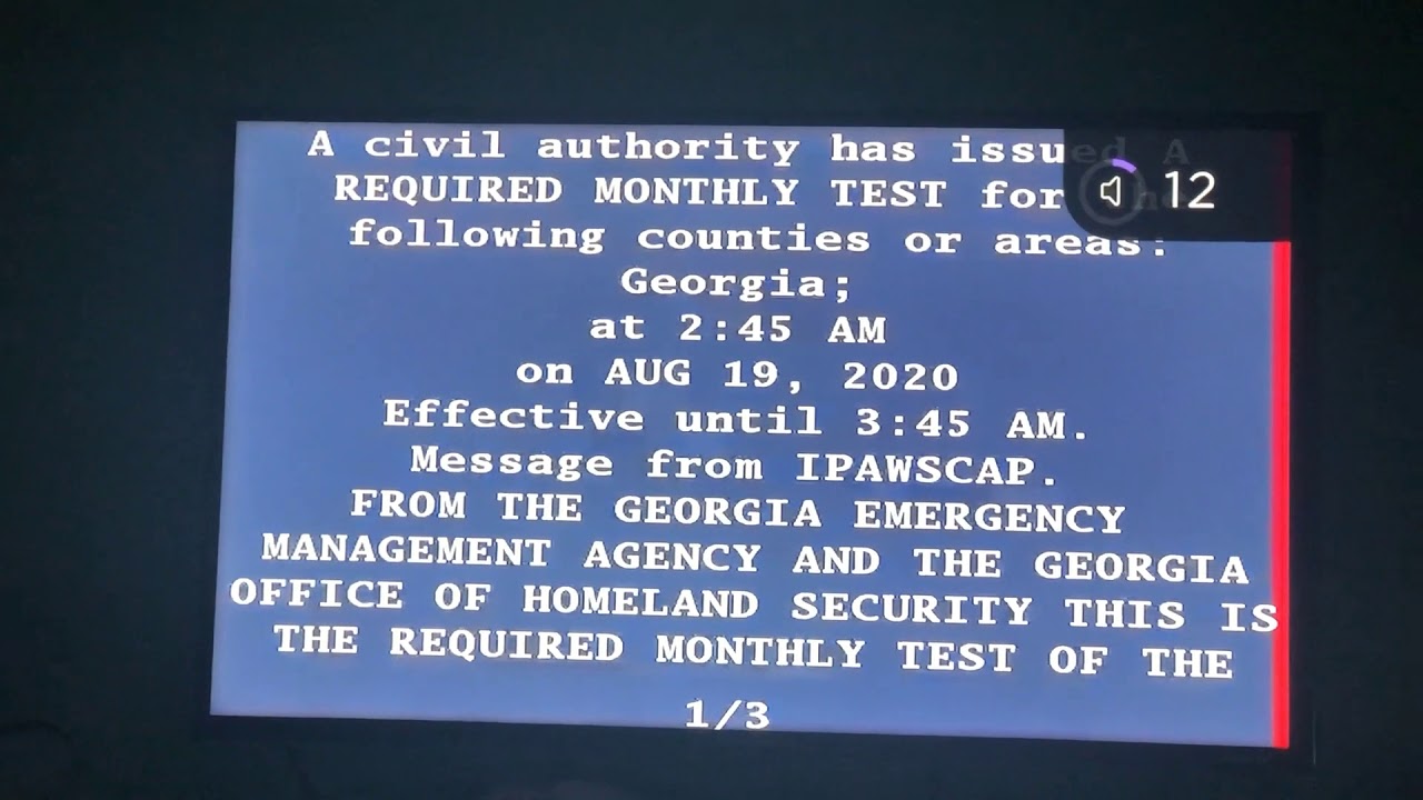 EAS Alert #33-34 - Required Monthly Test on Comcast and WATC-DT [8/19 ...