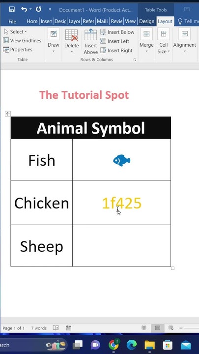 Animal symbols In MS word #ytshorts #animals #msword - YouTube