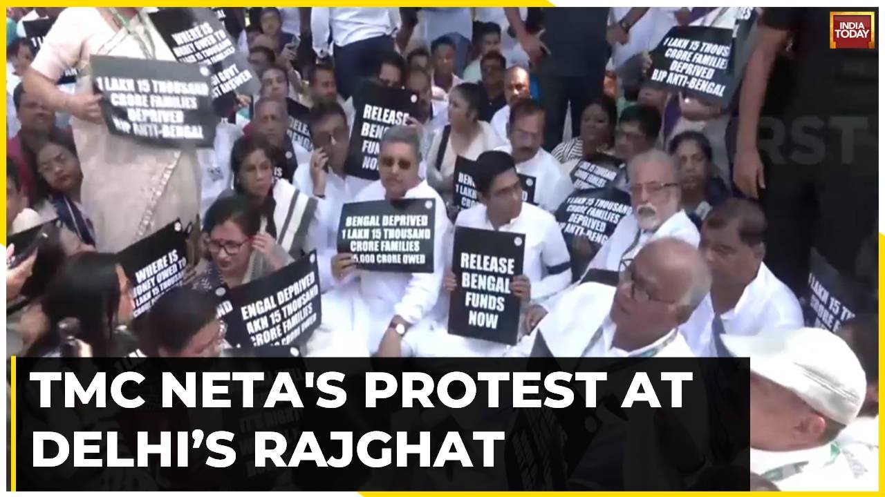 TMC Neta's Protest At Delhi’s Rajghat, Standoff Over Rural Jobs Central ...
