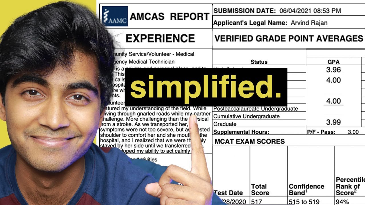 MY COMPLETE AMCAS APPLICATION | Accepted Medical Student Explains ...