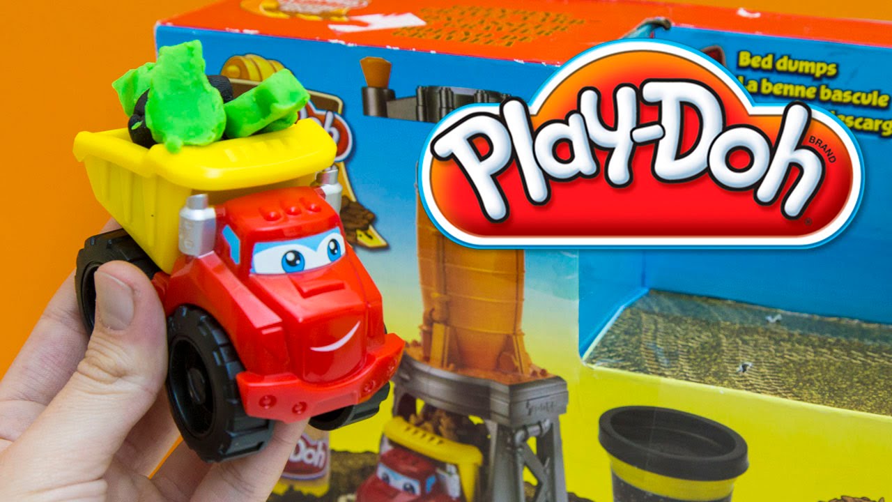 Play Doh Diggin Rigs Chuck the Dump Truck Grinding Gravel Yard Toy ...