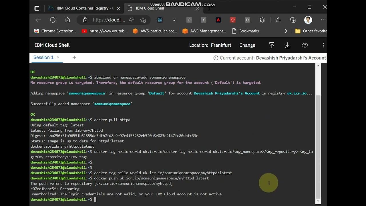 Pulling container from dockerhub | Pushing to IBM cloud's Container ...