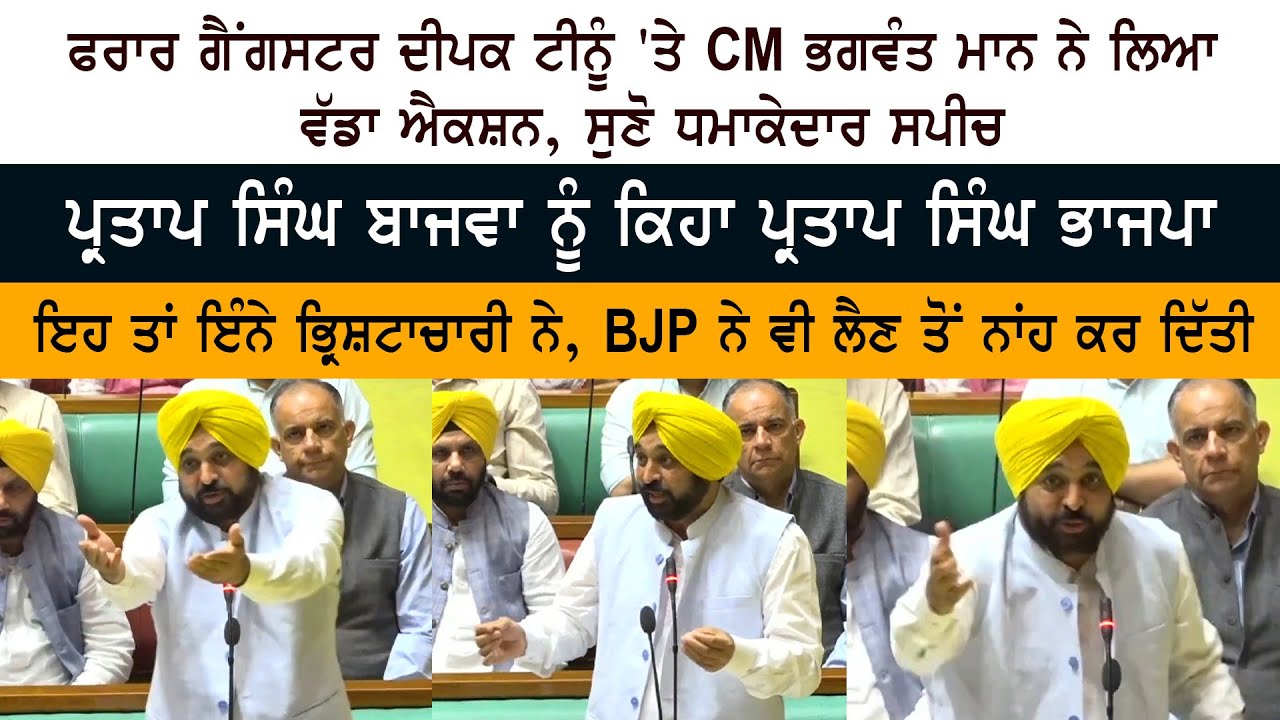 Punjab CM Bhagwant Mann Today Live Speech - Vidhan Sabha Session 2022 - Partap Singh Bajwa ...