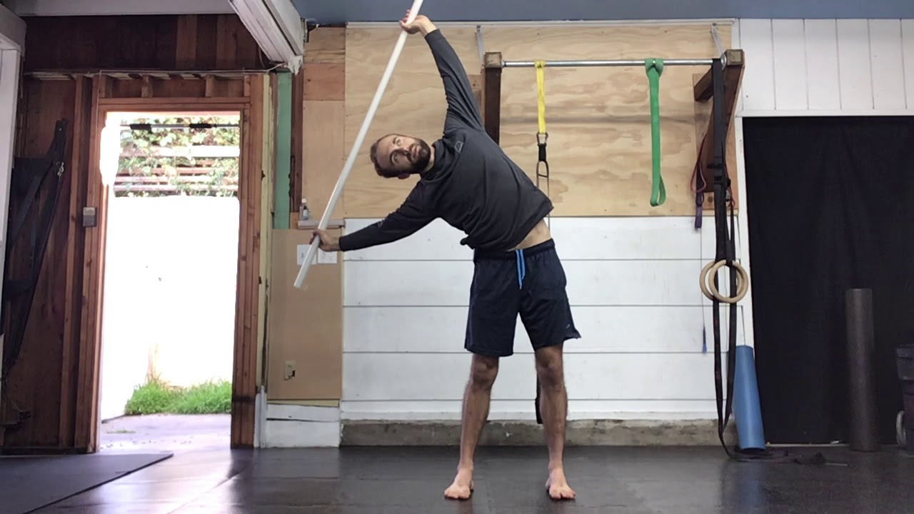 Dowel: Overhead Side Bend - YouTube