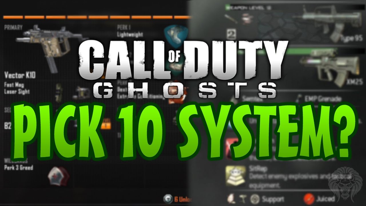 Call Of Duty Ghosts: Pick 10 System Or Create A Class In Multiplayer ...