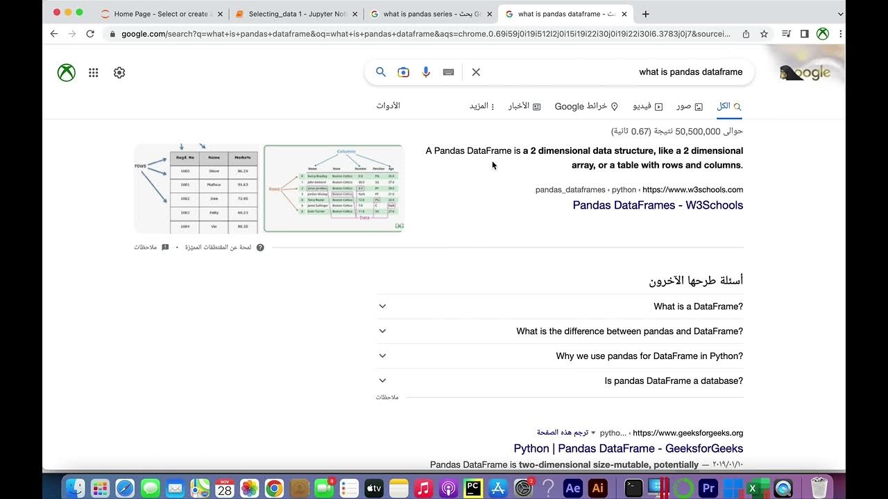 Pandas شرح مكتبه _ Selecting data 1 _ Video 3 - YouTube