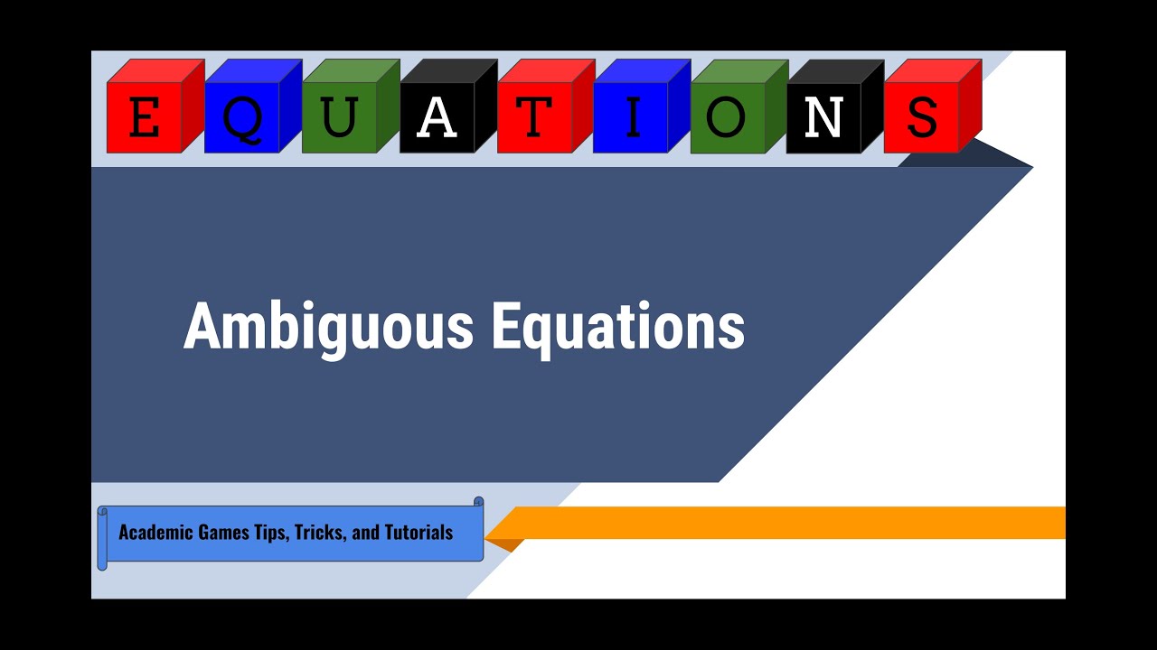 An Explanation of Ambiguous Solutions (in Equations) - YouTube