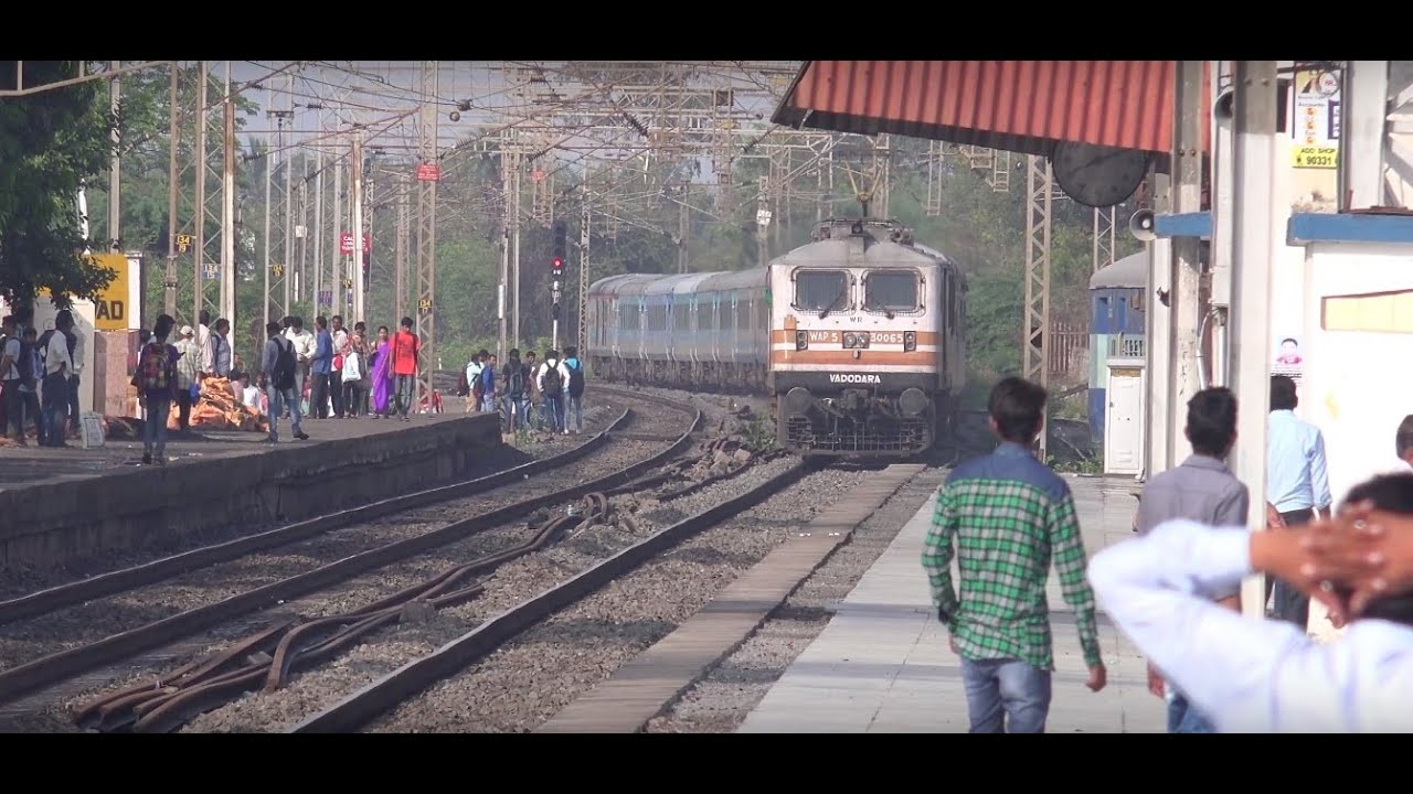 High Speed Overtake By Ahmedabad Shatabdi Express Of Gujarat Express At ...