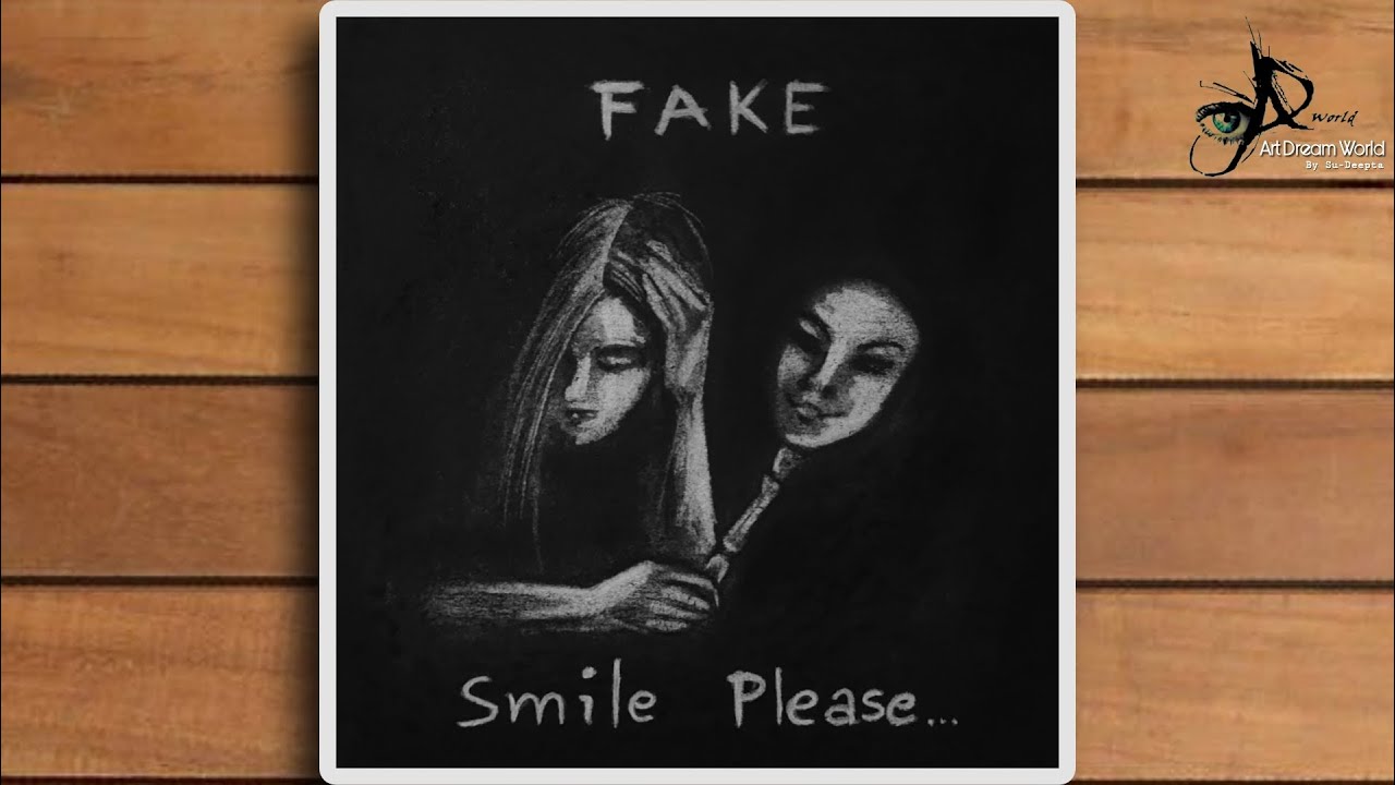 Fake smile Drawing 🙃 How to make fake smile sketch @Artdreamworld # ...