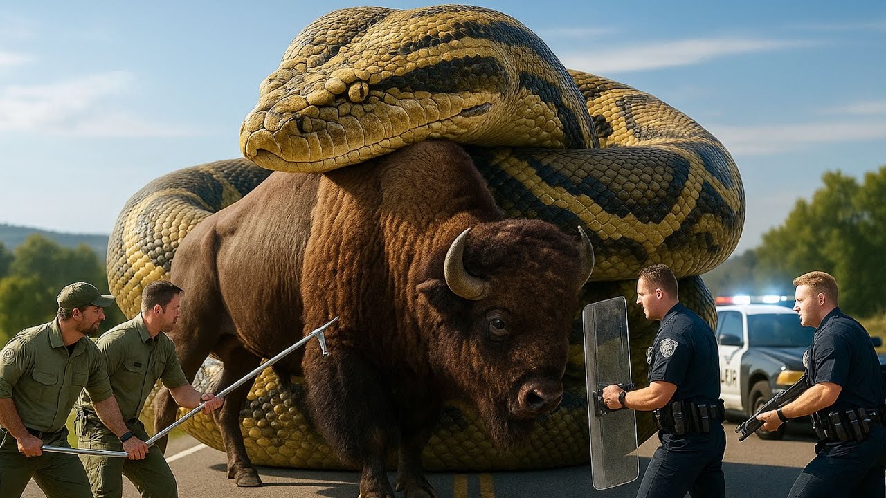 Police and Rescuers Face Off Against a Colossal Python - YouTube