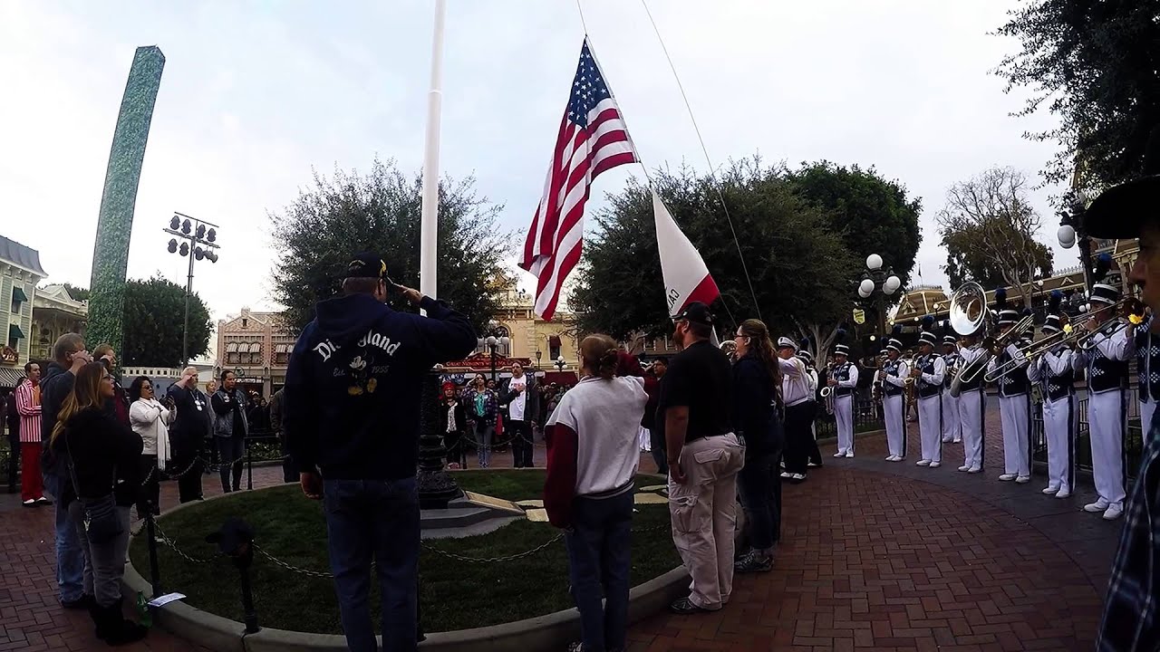 Flag Retreat Disneyland - YouTube