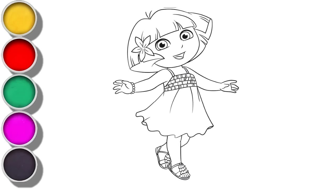 How To Draw Dora the Explorer Easy Step by Step/ Toddlers_ Drawing ...