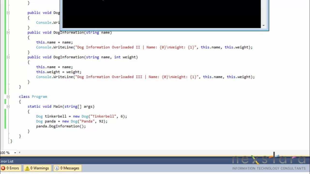 SharePoint Developer Training Course Programming C# 4.0 - Lesson Twenty - Overloaded Methods ...