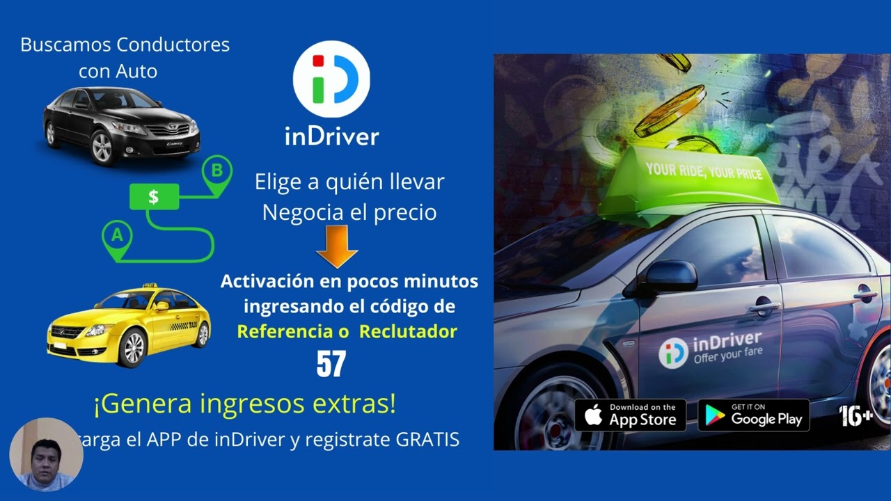 🔴IMPORTANTE Ingresa el Código de Referencia 57 en inDriver y Adelante ...