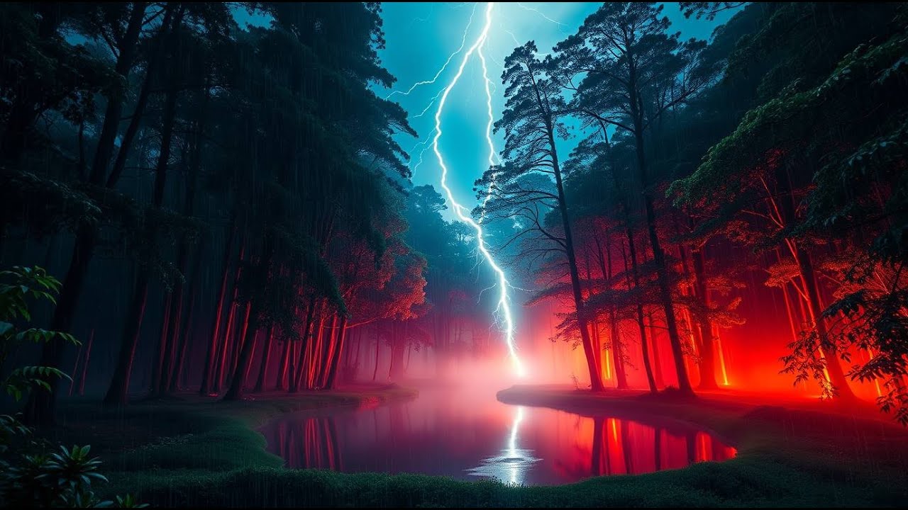 Peaceful Thunderstorm Gentle Rain & Lightning for Meditation - YouTube
