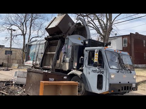 Grey CCC Kann Commercial Side Loader Garbage Truck - YouTube