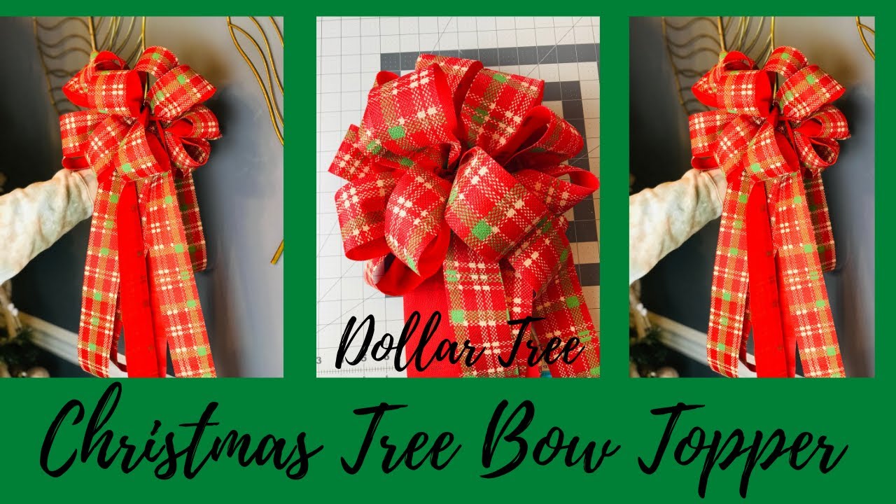 DOLLAR TREE $3 CHRISTMAS TREE BOW TOPPER /LARGE WREATH BOW DIY 🎄 EASY ...