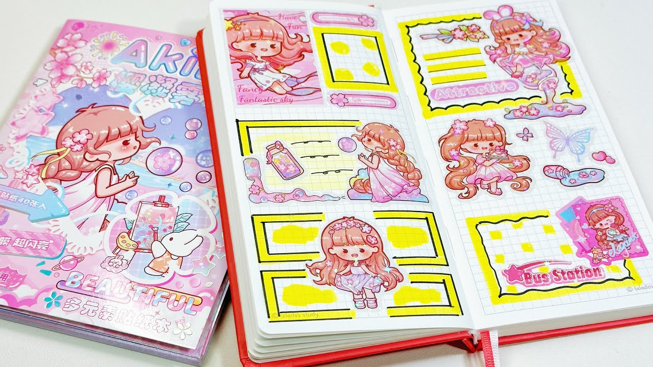 stickers journaling 💕cute aki jang sticker🌈 Immersive ASMR bullet journal | EP 303 - YouTube