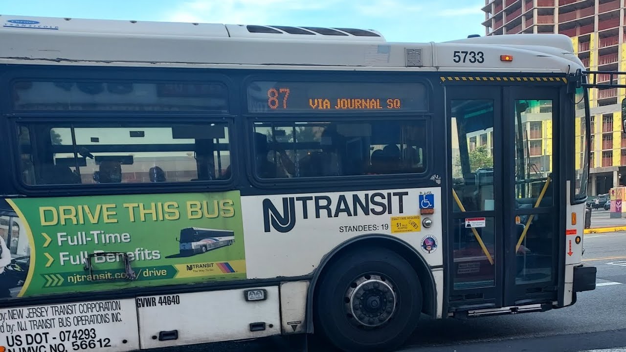 NJ Transit: Route 87 to Gates Avenue VIA JSQ, #5733 - YouTube