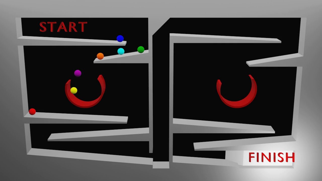 Marble Run 7 Colors / Obstacle Course / Blender Animation / - YouTube