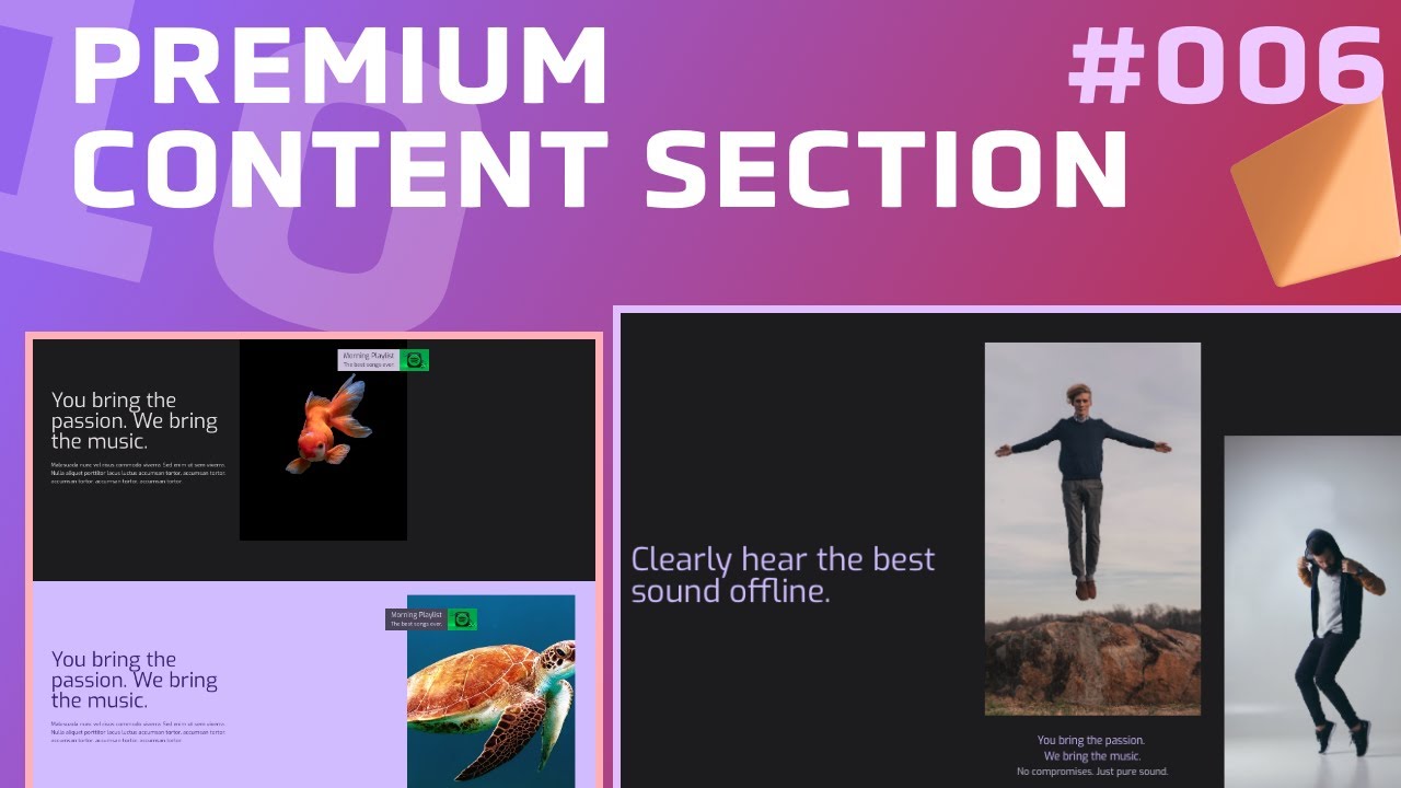 [#006] 10 Premium Content Section (2/2) | vuejs 3 & tailwindcss - YouTube