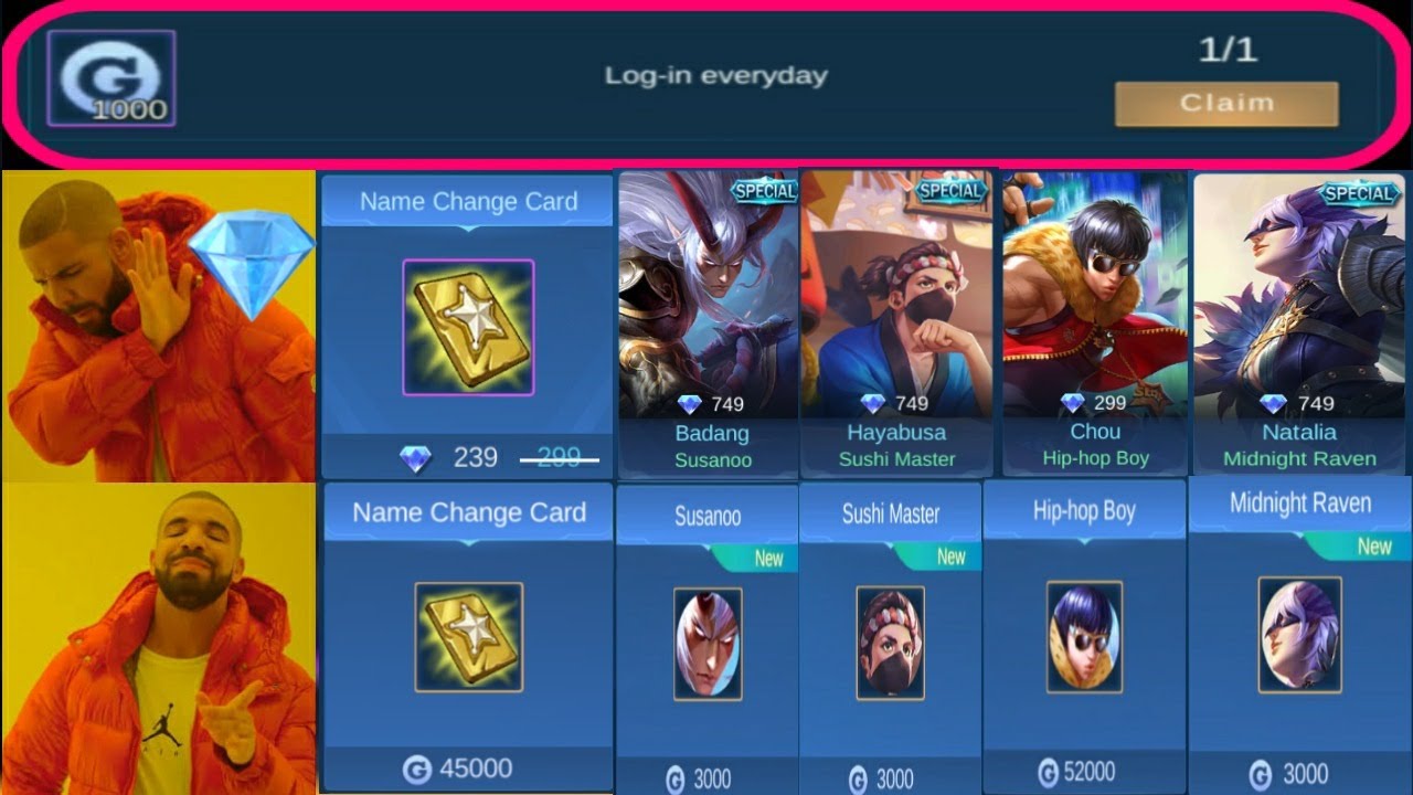 FREE in MOBILE LEGEND?? HOW TO CHANGE YOUR NAME IN MOBILE LEGEND & GET ...
