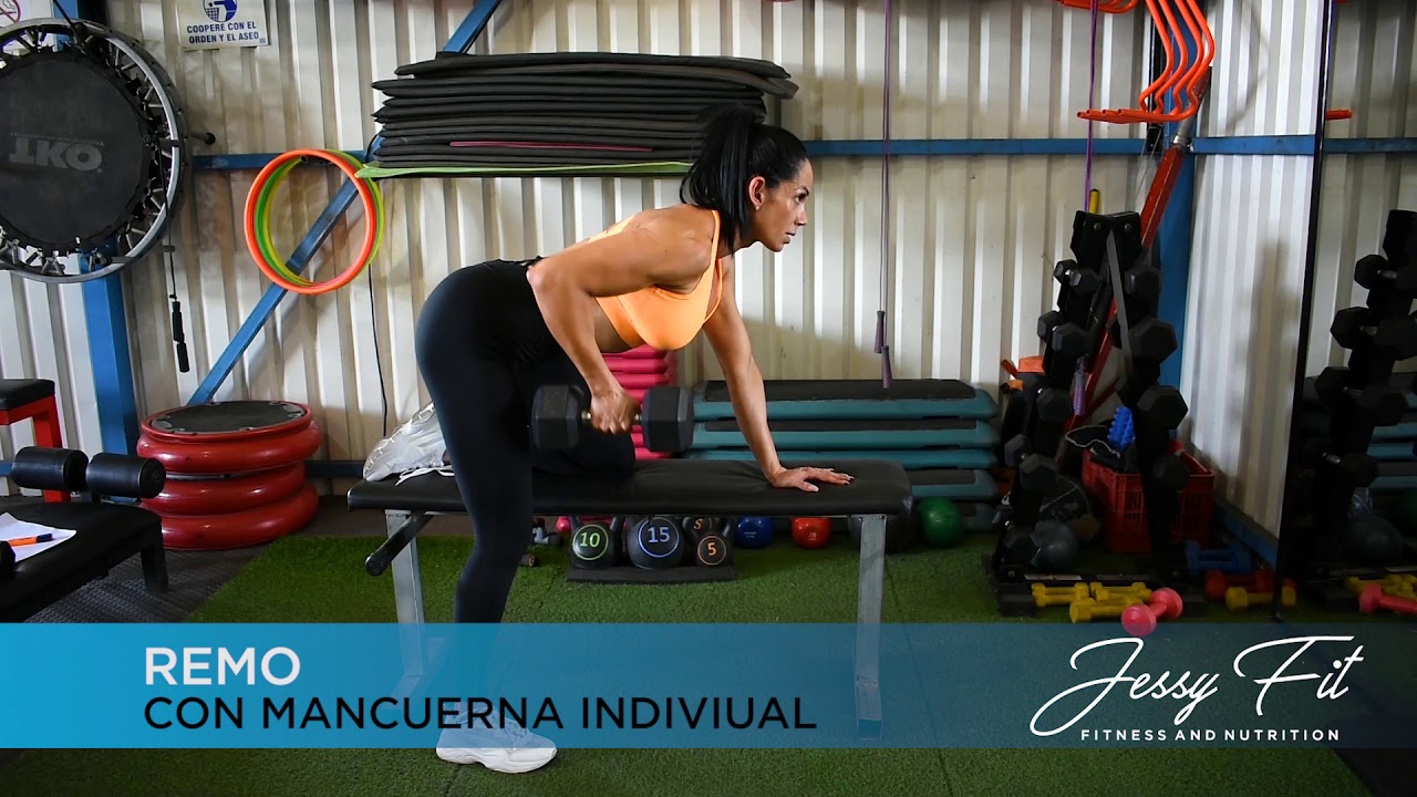 Remo con mancuerna individual - YouTube